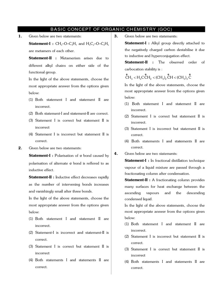 Ques GOC | Download Free PDF | Organic Chemistry | Chemistry