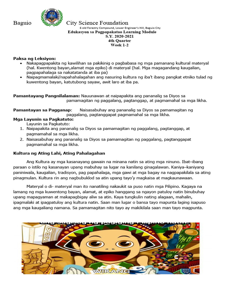 4th Grading Esp4 Week1 | PDF