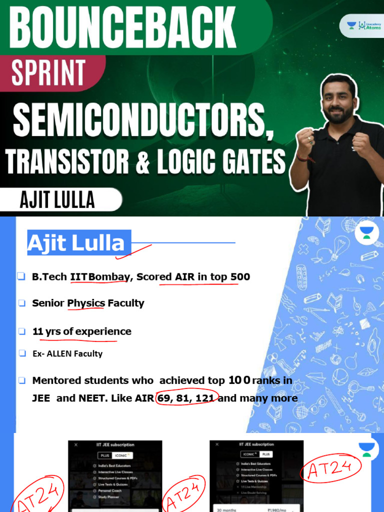 9 jan Semiconductors, Transistor & Logic Gates | PDF