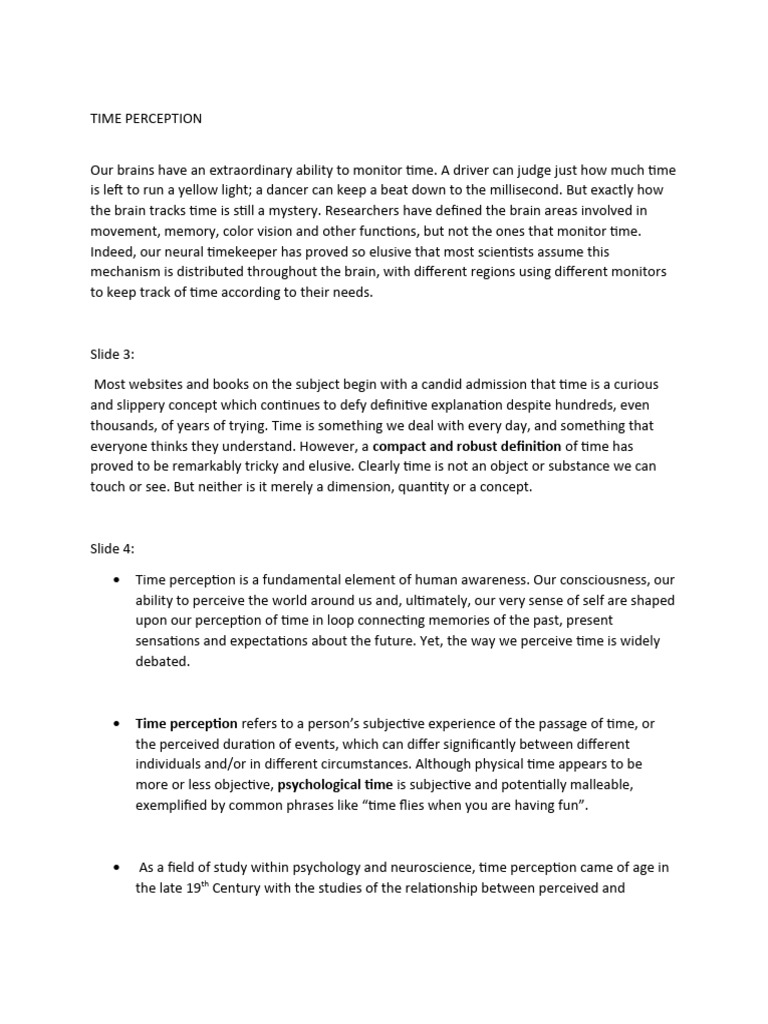 Time Perception | Download Free PDF | Time Perception | Perception