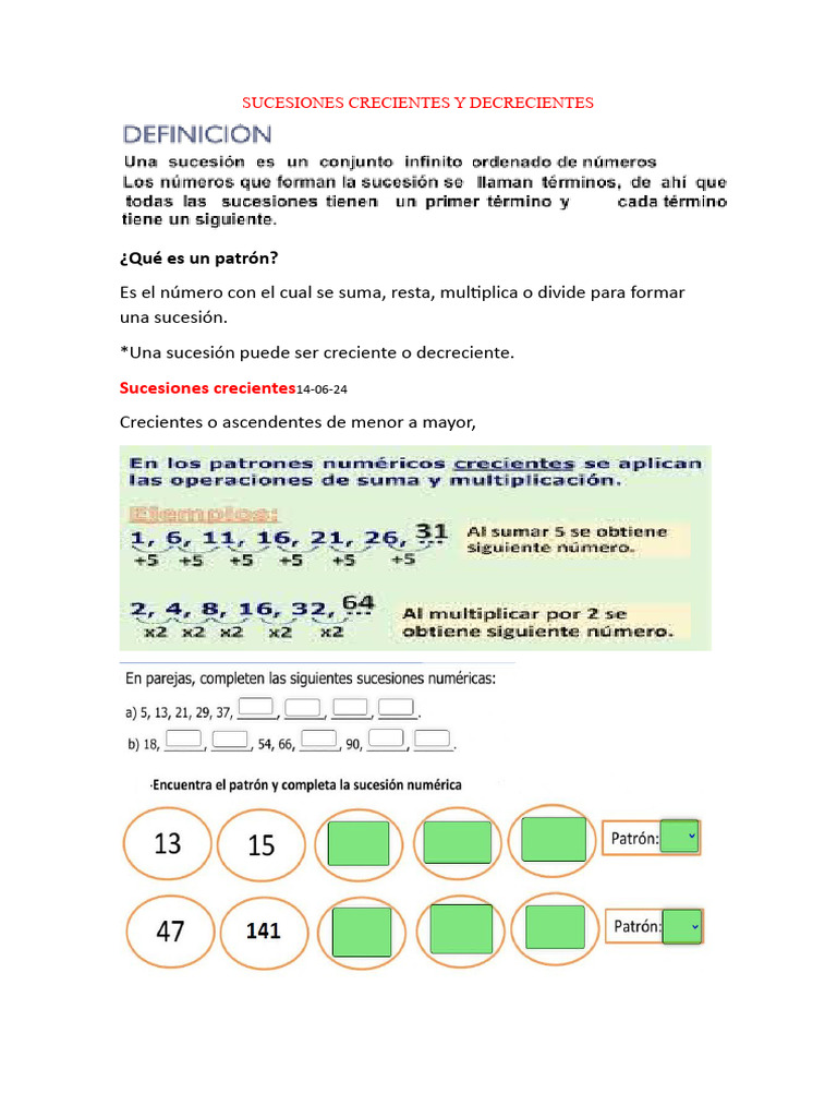 1.-Sucesiones Crecientes y Decrecientes | PDF | Negocios 1.-Sucesiones Crecientes y Decrecientes | PDF | Negocios