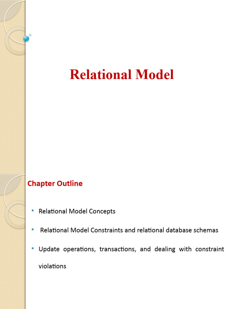 Chap1 Relational Model Pdf Relational Model Relational Database