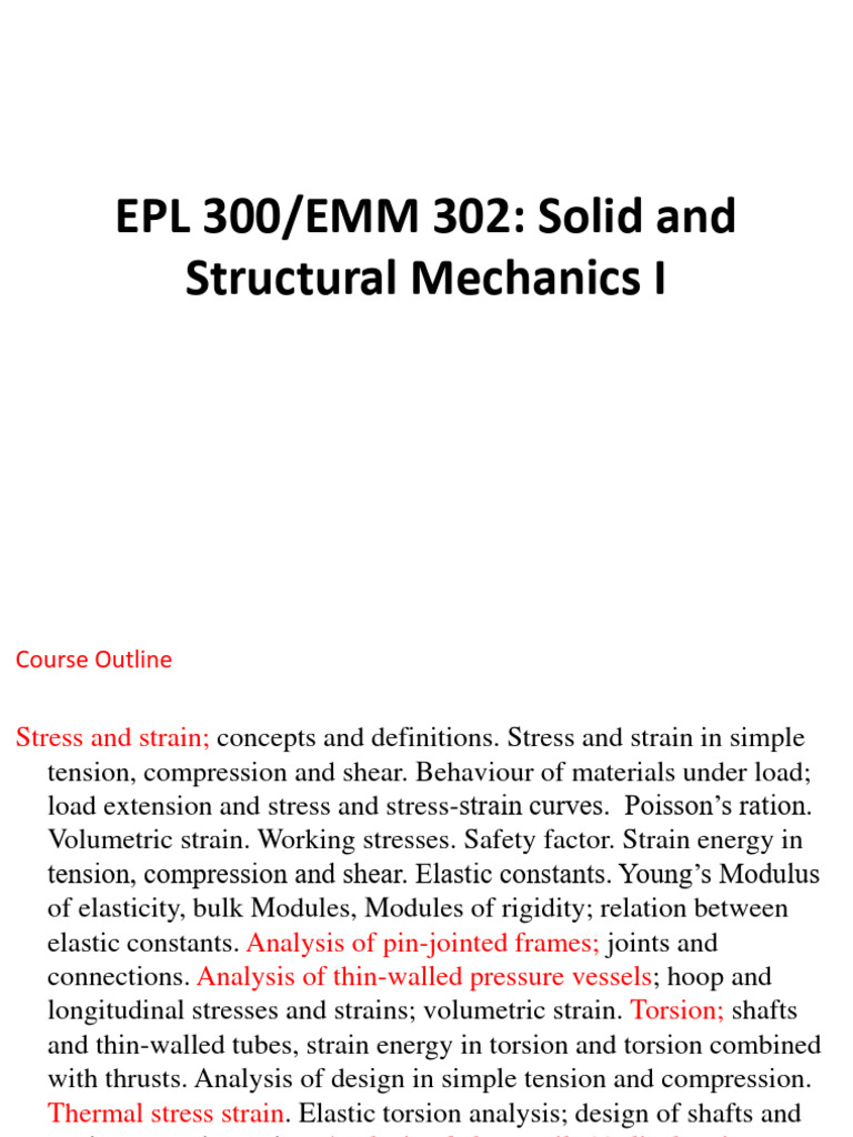 Chapter 1-2 - Solid Mechanics I | PDF | Deformation (Engineering) | Stress (Mechanics)