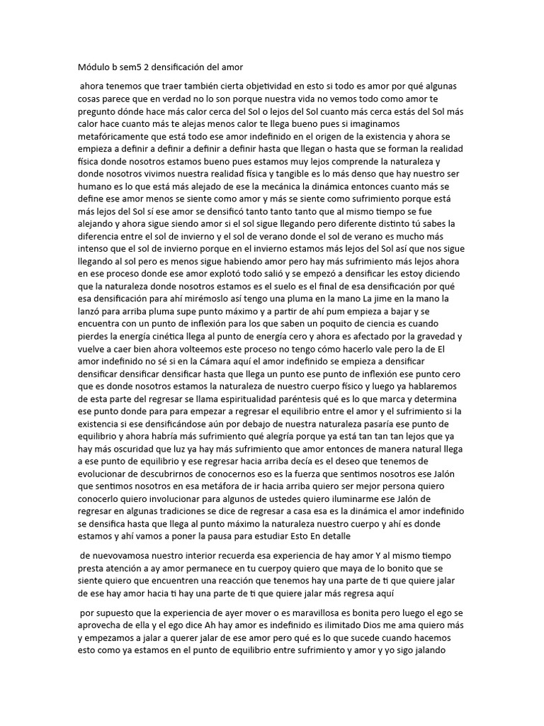 Módb Sem5 2 Densificación Del Amor Hasta909 | PDF | Amor | Sufrimiento