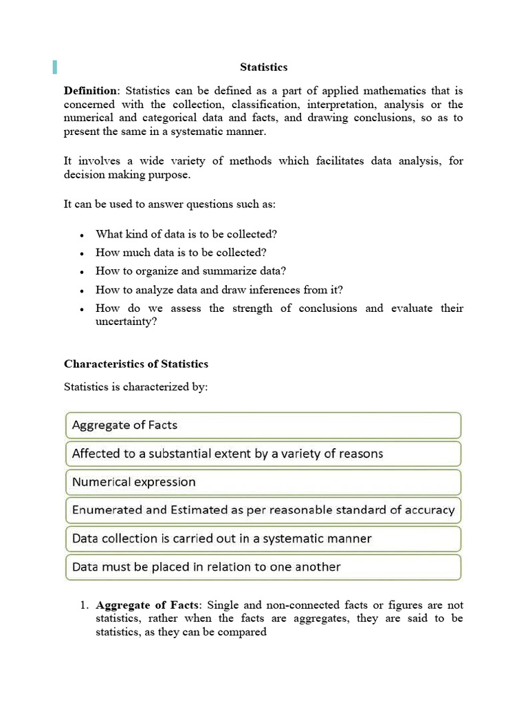 Unit 1 | PDF | Statistics | Statistical Inference