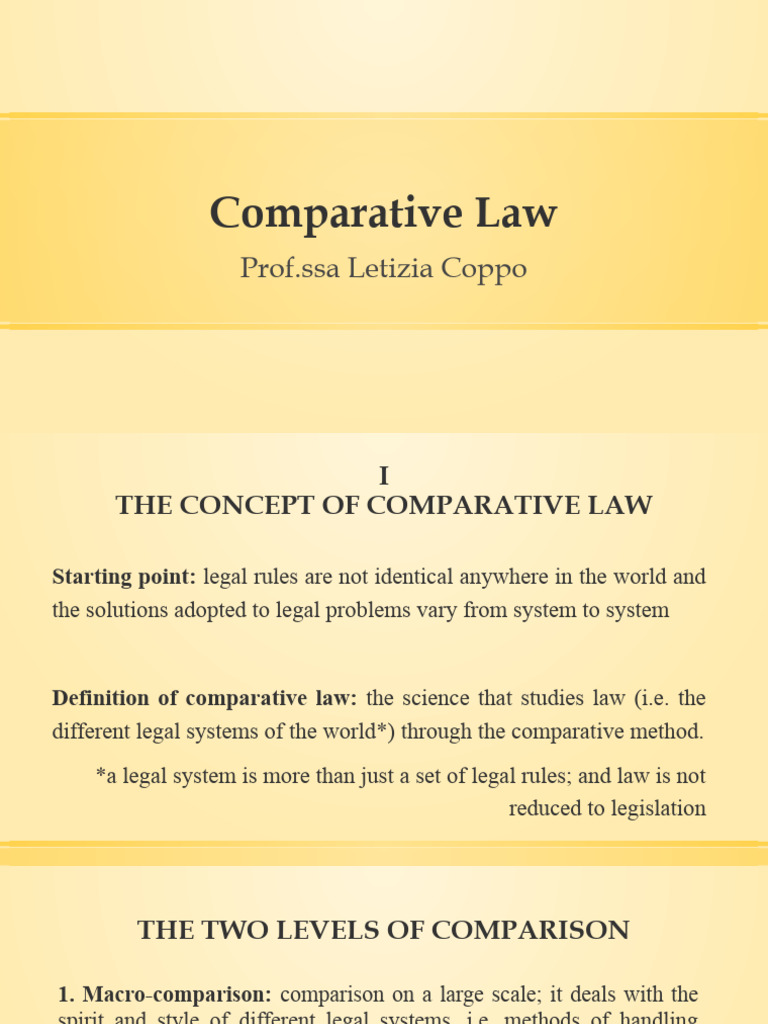 The Concept, Law and Method of Comparative Law (Slides) | PDF ...