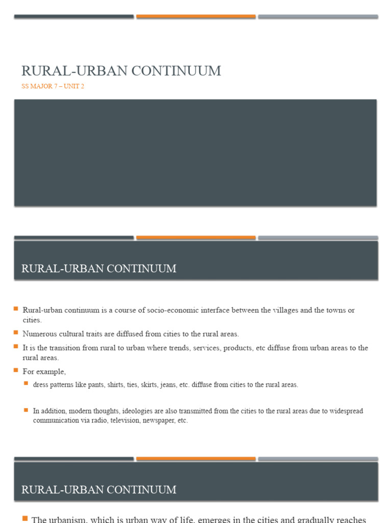 4. RURAL-URBAN CONTINUUM | PDF | Sociology | Village