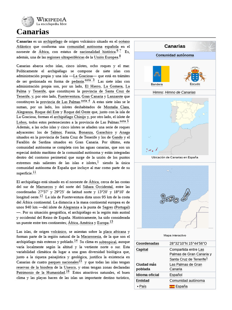 Canarias | PDF | Islas Canarias | Ciencias de la Tierra