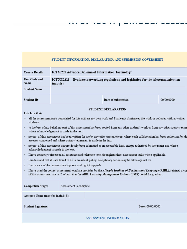 ICTNPL413 Student Assessment (Word Version) TRG-DOC-09 Student ...