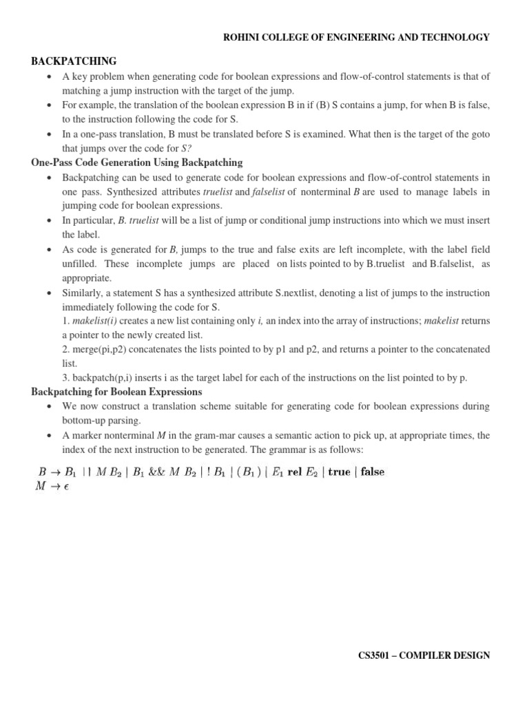 Back Patching | PDF | Control Flow | Boolean Data Type