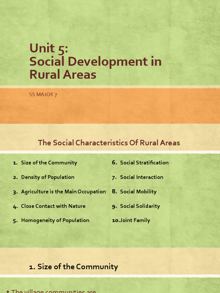 Unit 5 Social Development in Rural Areas | PDF | Caste | Society