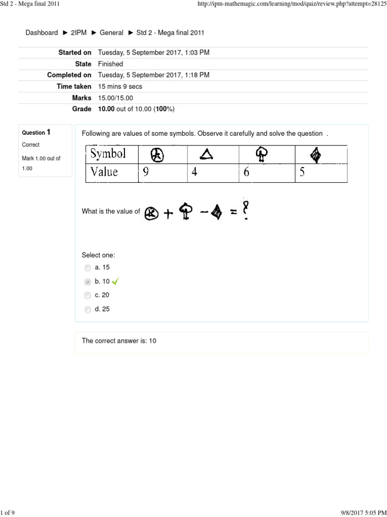 STD 2 - Mega Final 2011 | PDF