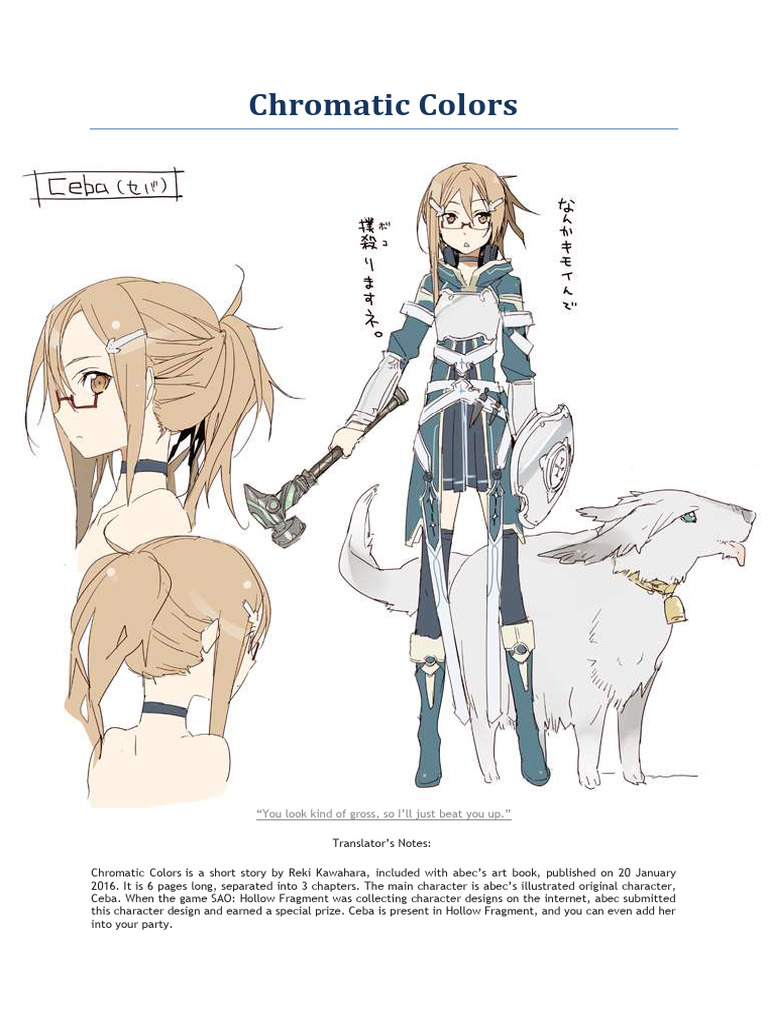 SAO Side Story: Chromatic Colors | PDF