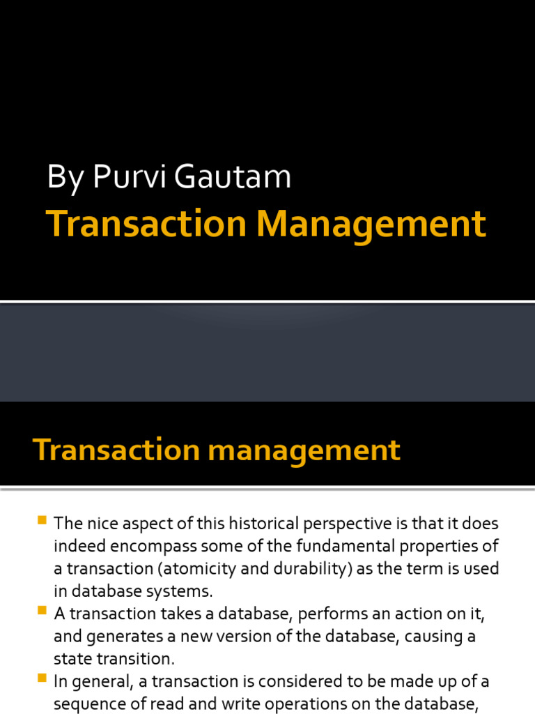 Transaction Management Unit III | PDF | Database Transaction | Databases