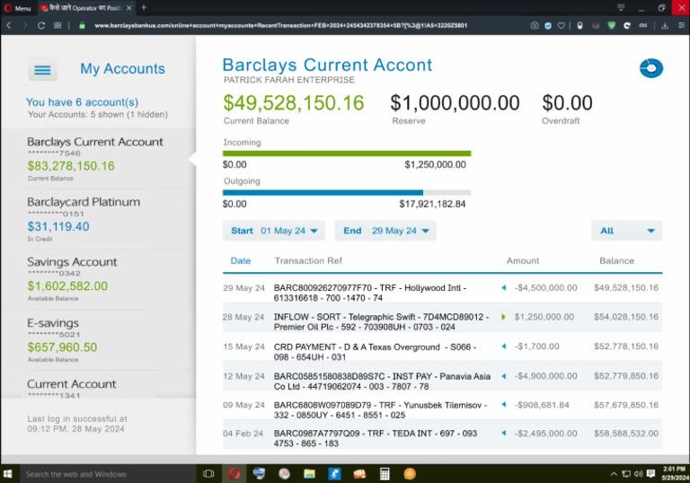 Barclays Bank Transaction History | PDF