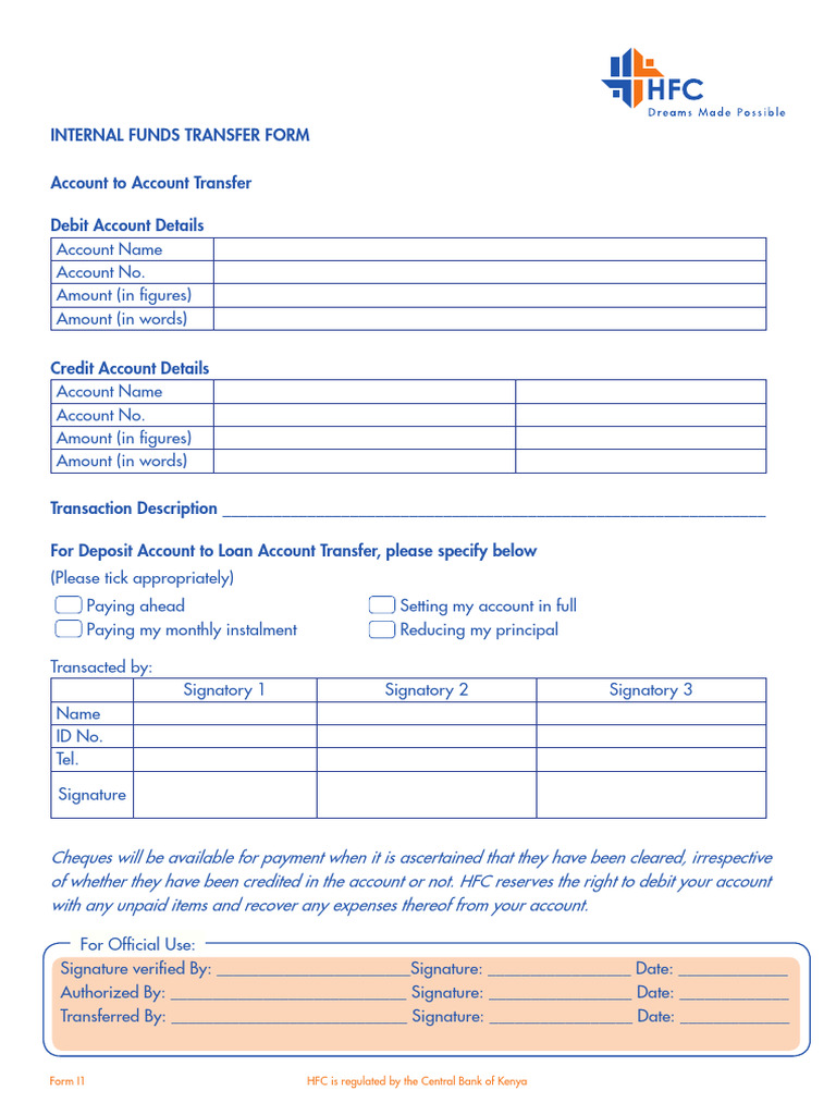 Internal Transfer Form | PDF