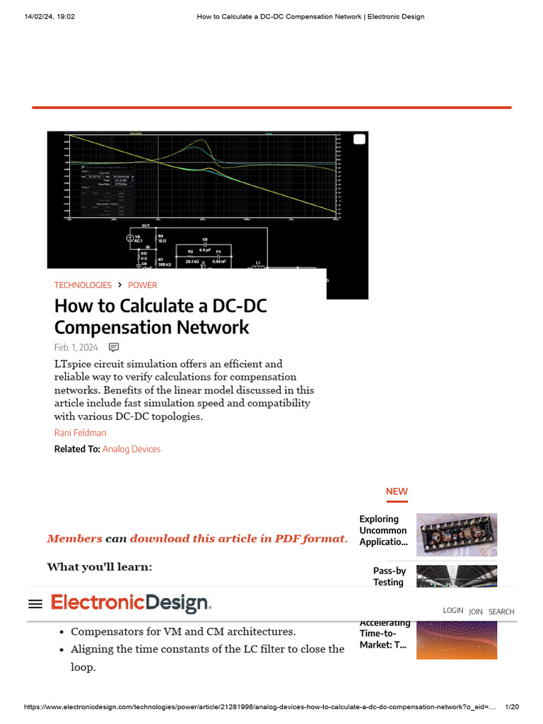 How to Calculate a DC-DC Compensation Network _ Electronic Design | PDF | Computer Engineering ...