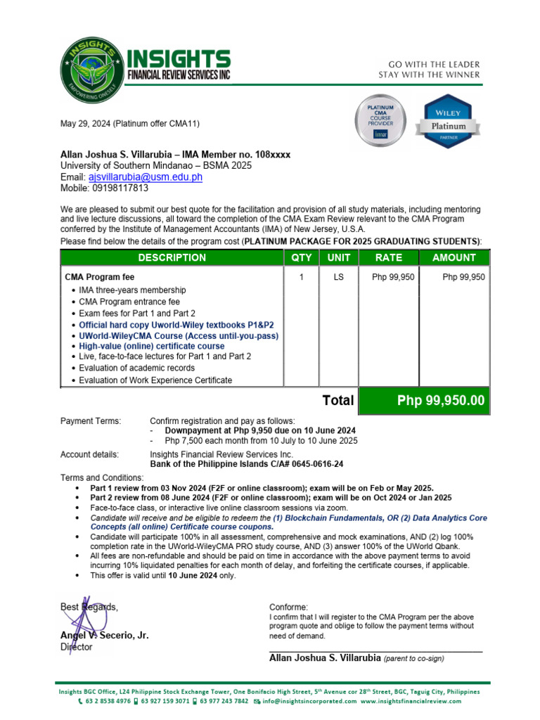 CMA Quote 2024 Allan Joshua S. Villarubia University of Southern ...