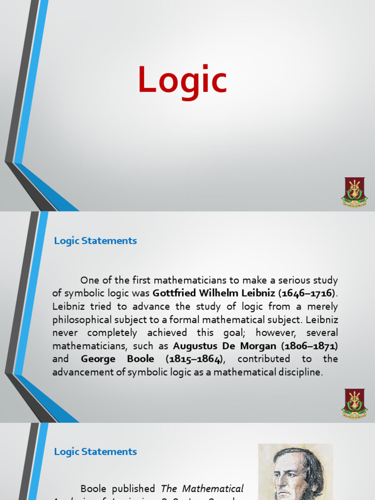 Gec104 Logic | PDF | Mathematical Logic | Mathematics