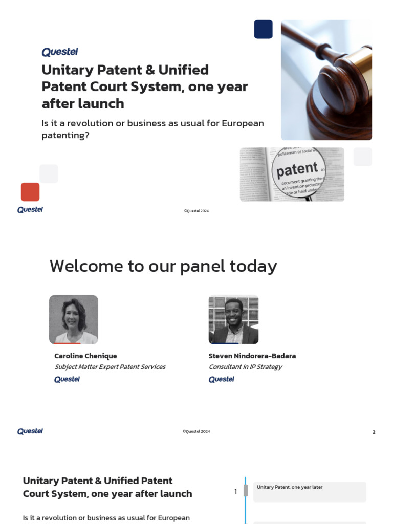 Questel Webinar UP UPC First Anniversary | PDF | Patent | Patent Infringement