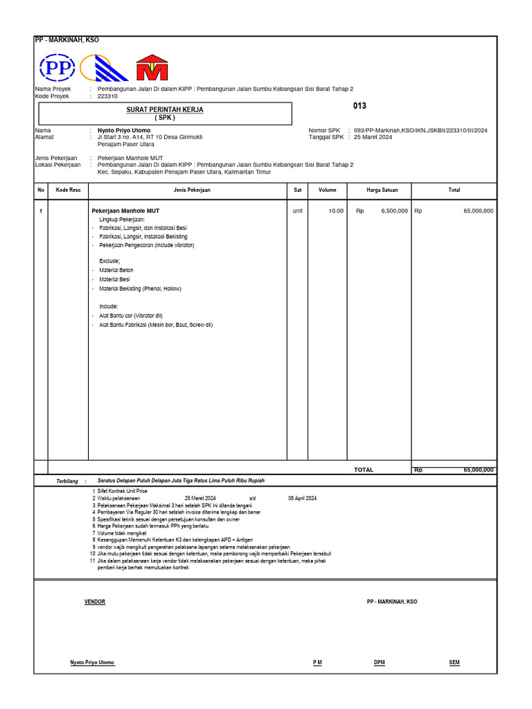 SPK 093 - (Manhole MUT) | PDF