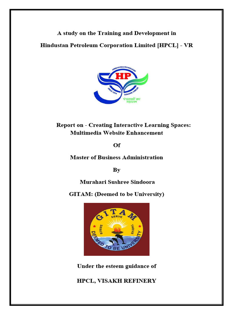 HPCL Final Report | PDF | Occupational Safety And Health Administration | Experiment