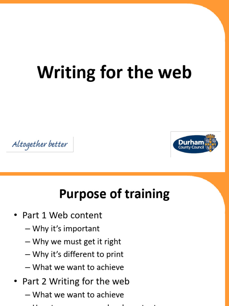 Writing For the Web | PDF | World Wide Web | Internet & Web