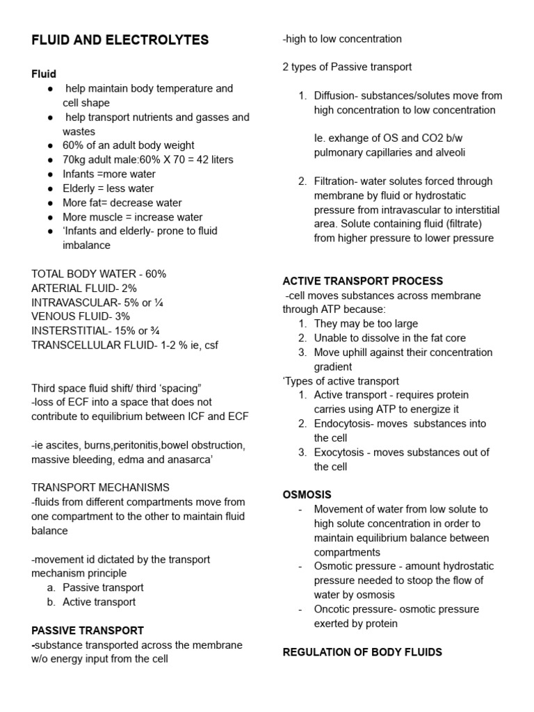 Fluid and Electrolyte Management Guide | PDF | Sodium | Physiology