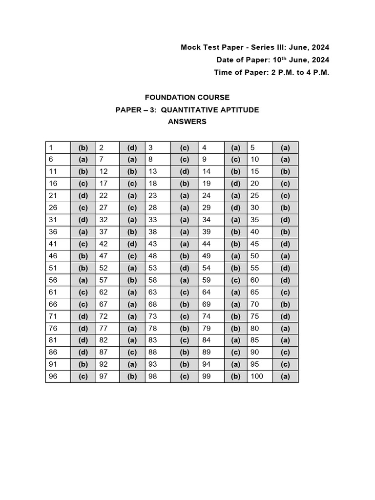 MTP 23 56 Answers 1718017396 Answer Quantitative Aptitude | PDF