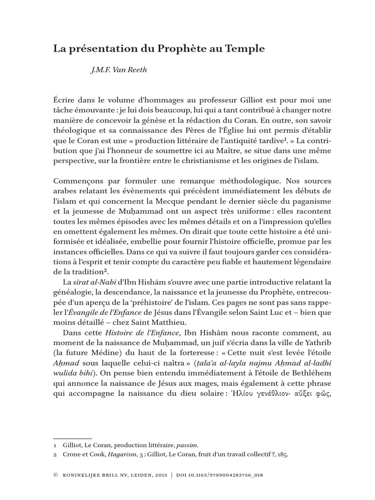 Présentation du Prophète au Temple | PDF | Coran | Islam