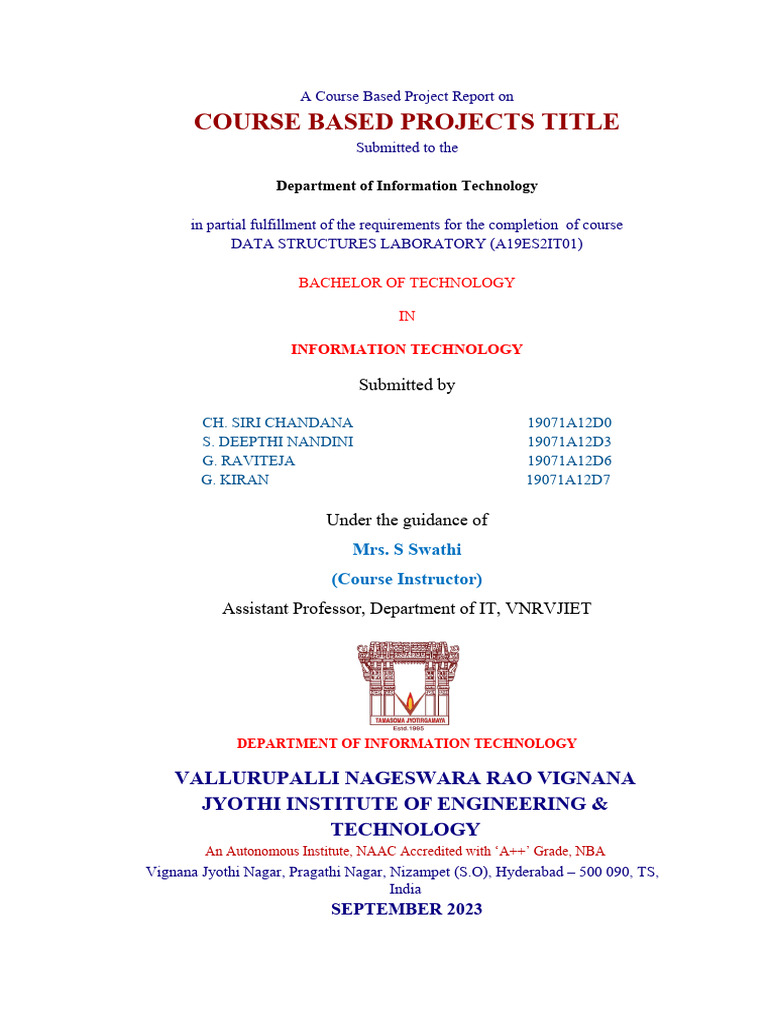 Course Project Report Format | PDF