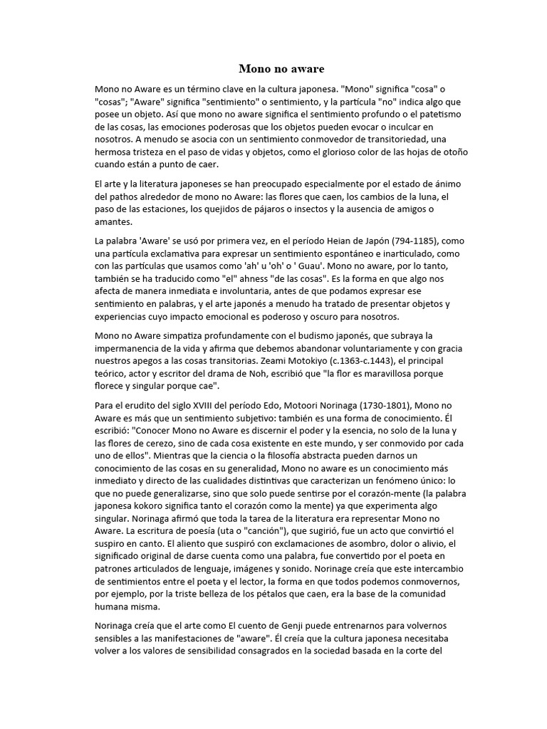 Mono No Aware | PDF | Haiku | Japón