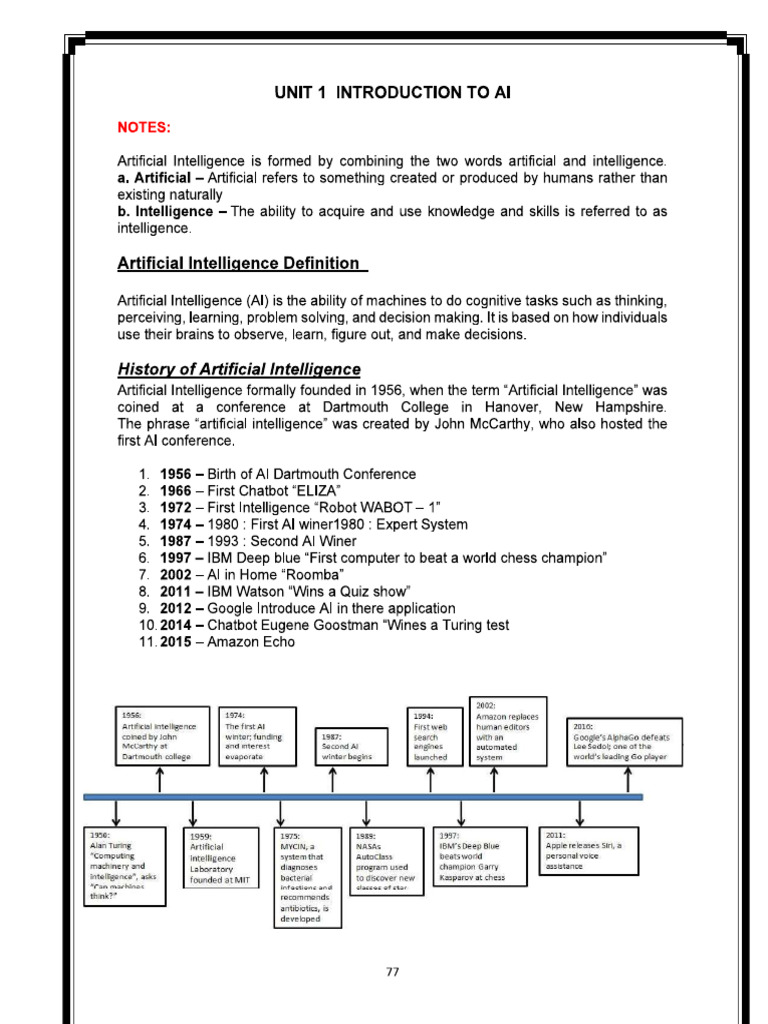 AI - Chapter Summary | PDF
