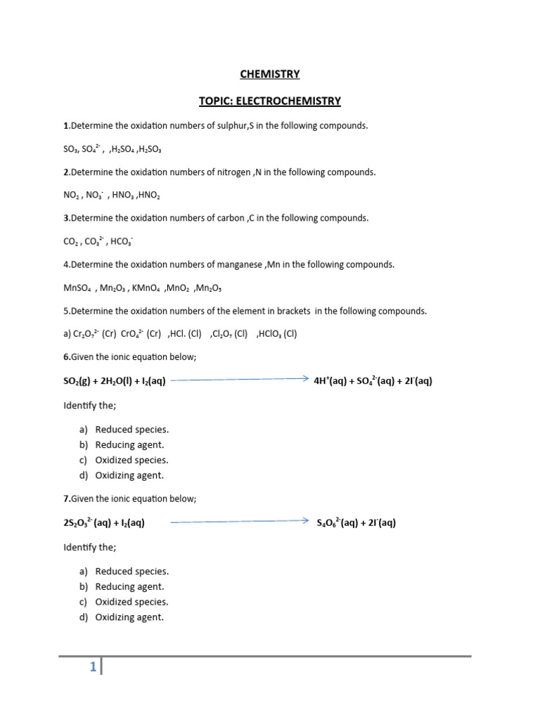 Electro-Chem Series-2024 | PDF | Electrochemistry | Redox
