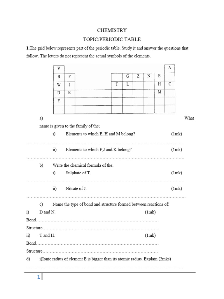 PERIODIC TABLE SERIES-2024 | PDF | Solubility | Chemical Compounds