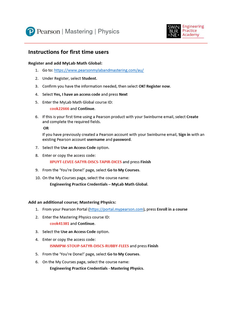 Pearson Associate Instructions | PDF
