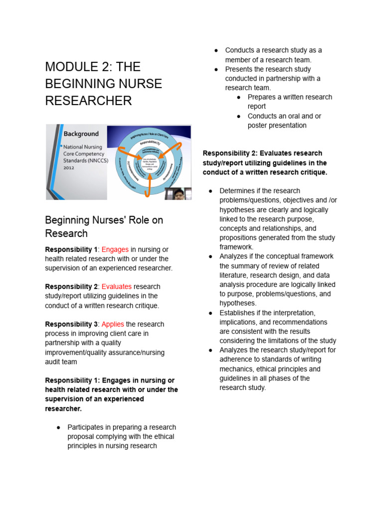 Module 2 The Beginning Nurse Researcher | PDF | Evaluation | Nursing