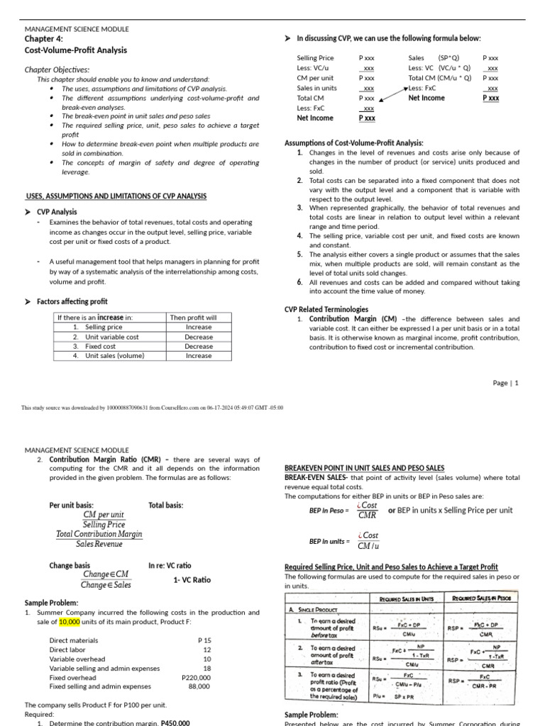 Chapter 4 CVP Analysis 1 | PDF | Management Accounting | Economics