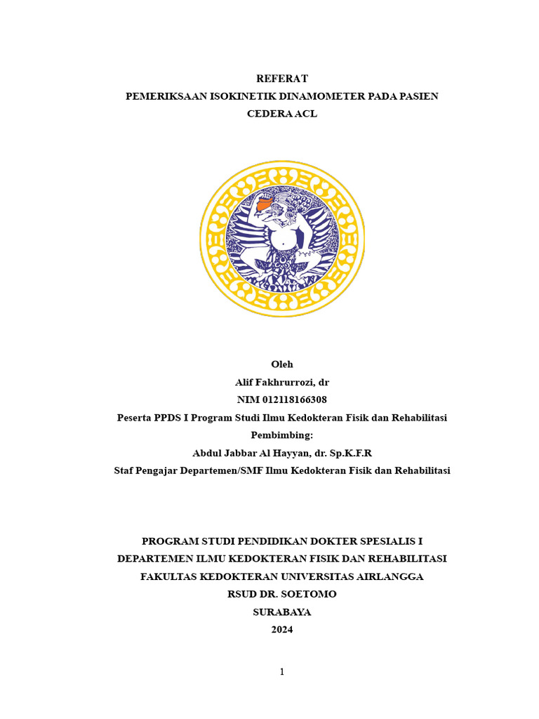 R2 - OZI - Pemeriksaan Isokinetik Dinamometer Pada Cedera ACL | PDF