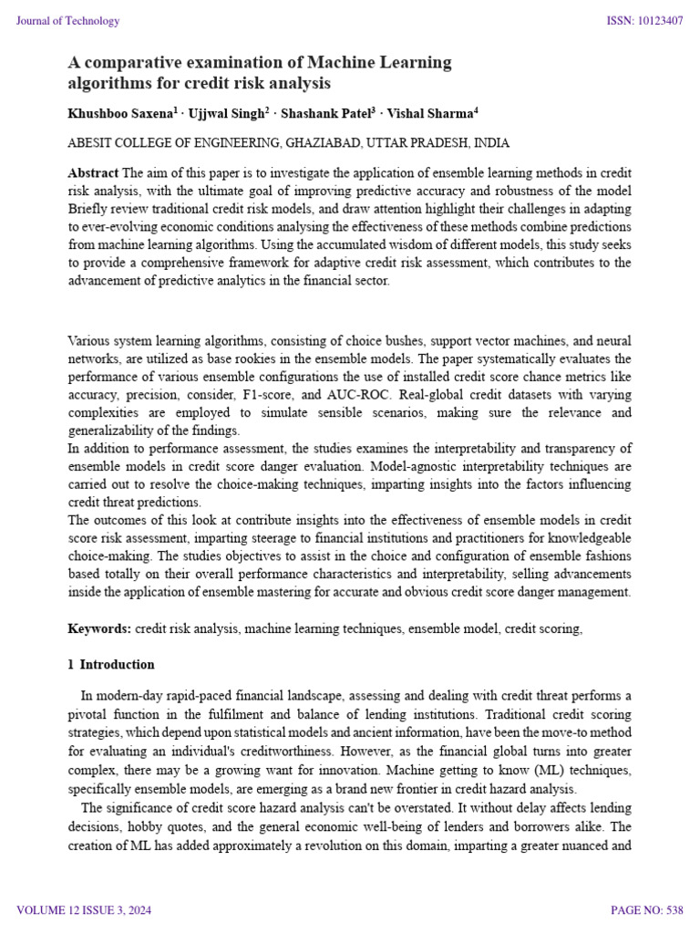 Published Research Paper | PDF | Machine Learning | Statistical ...
