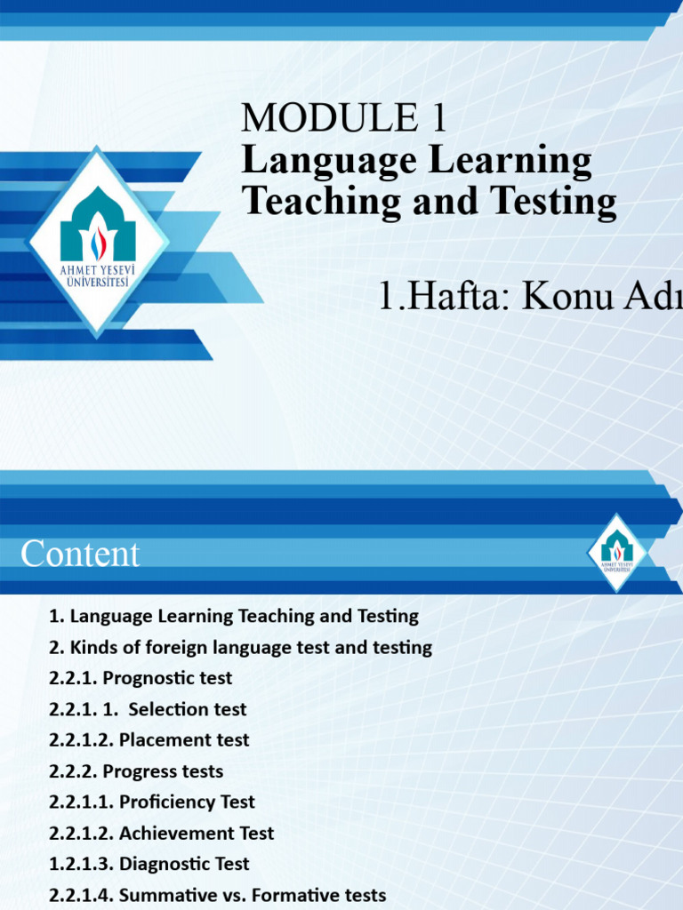 Module 1 Teaching Learning and Testing (YENI) | PDF | Educational ...