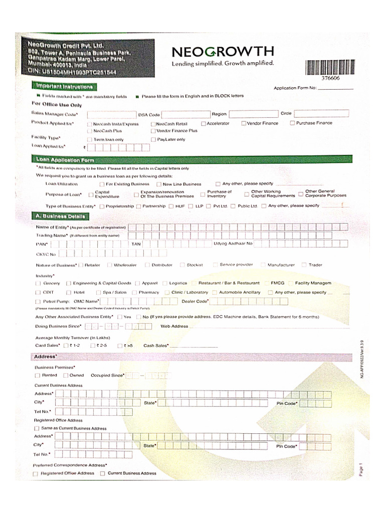 Neogrowth Applicant 1 | PDF