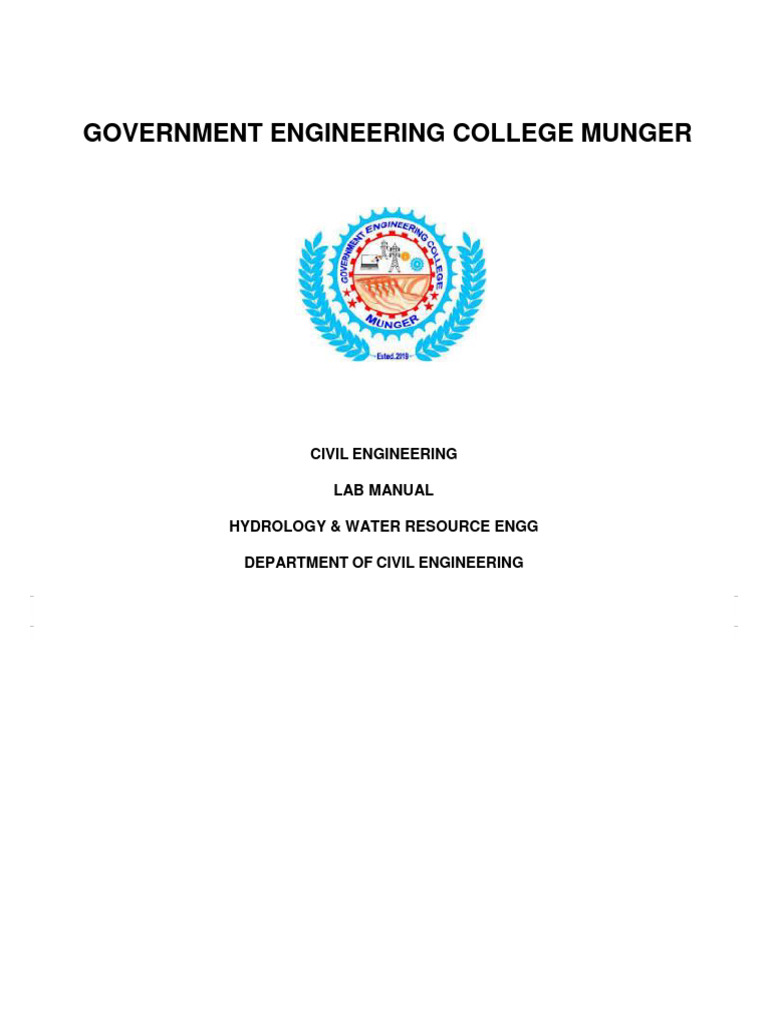 Hydrology Lab Manual | PDF | Force | Drag (Physics)