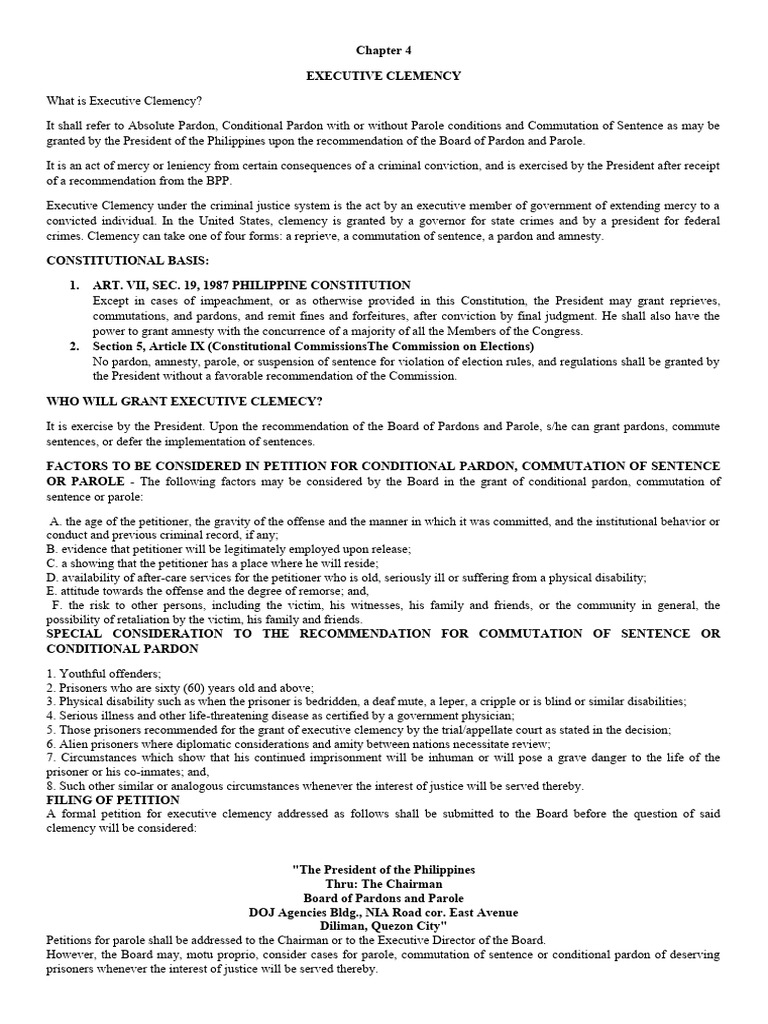 Chapter 5 Executive Clemency | PDF | Pardon | Capital Punishment