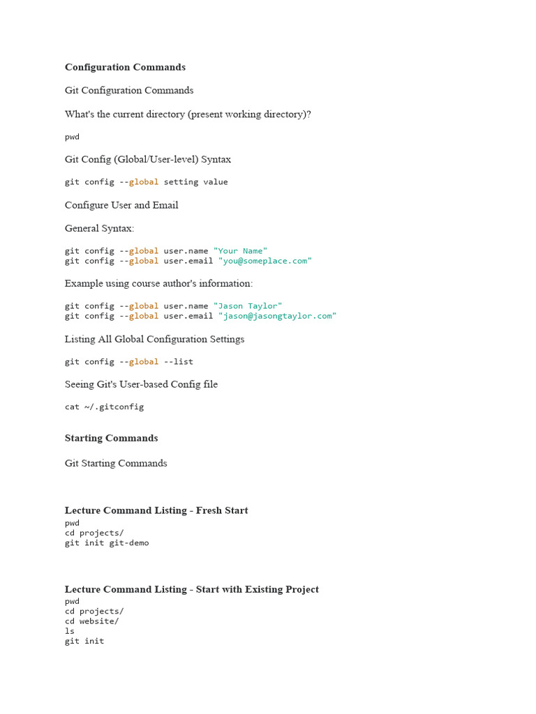 Configuration Commands-Git | PDF | Directory (Computing) | Secure Shell Configuration Commands-Git | PDF | Directory (Computing) | Secure Shell