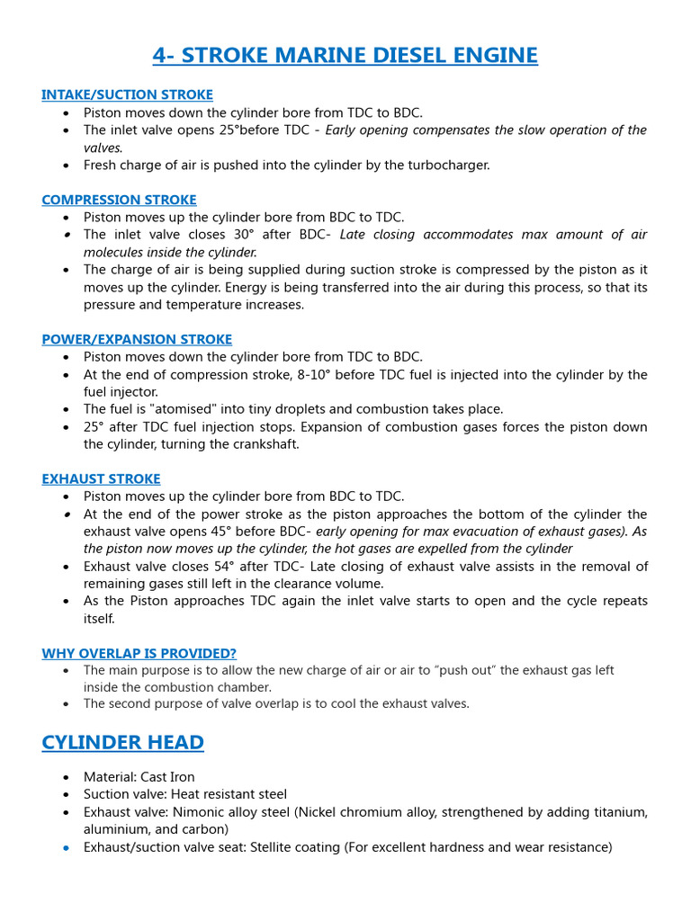 Marine Diesel Engine Mechanics | PDF | Turbocharger | Piston