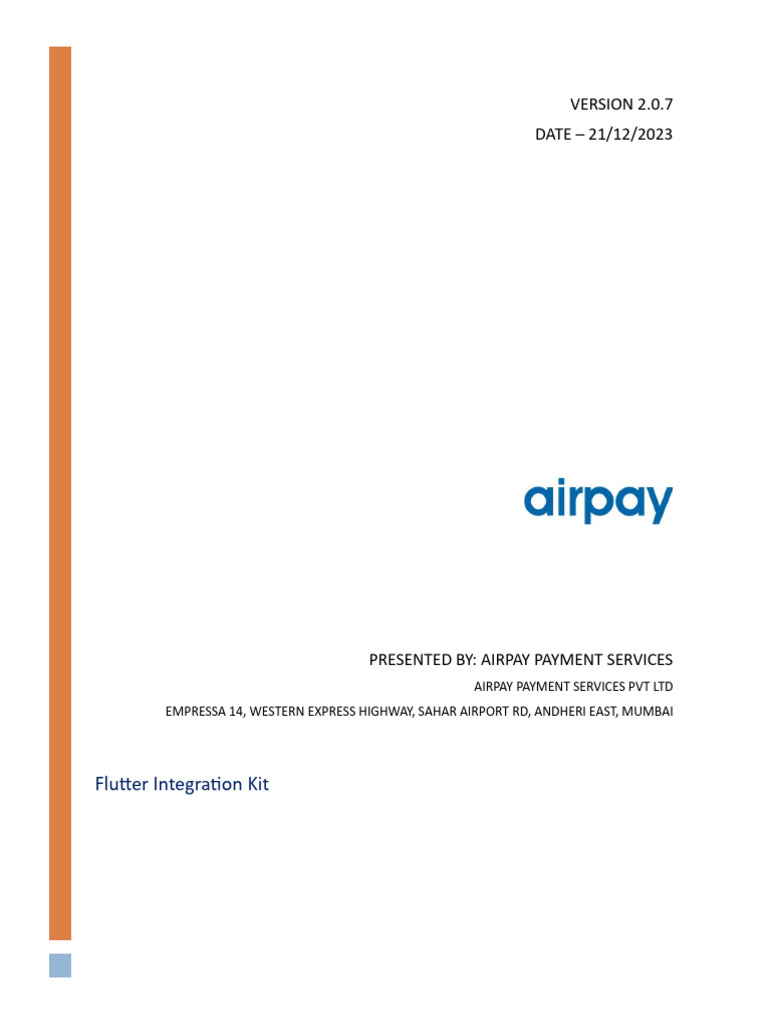 Airpay Flutter Package Integration Doc | PDF | Debit Card | Regular Expression