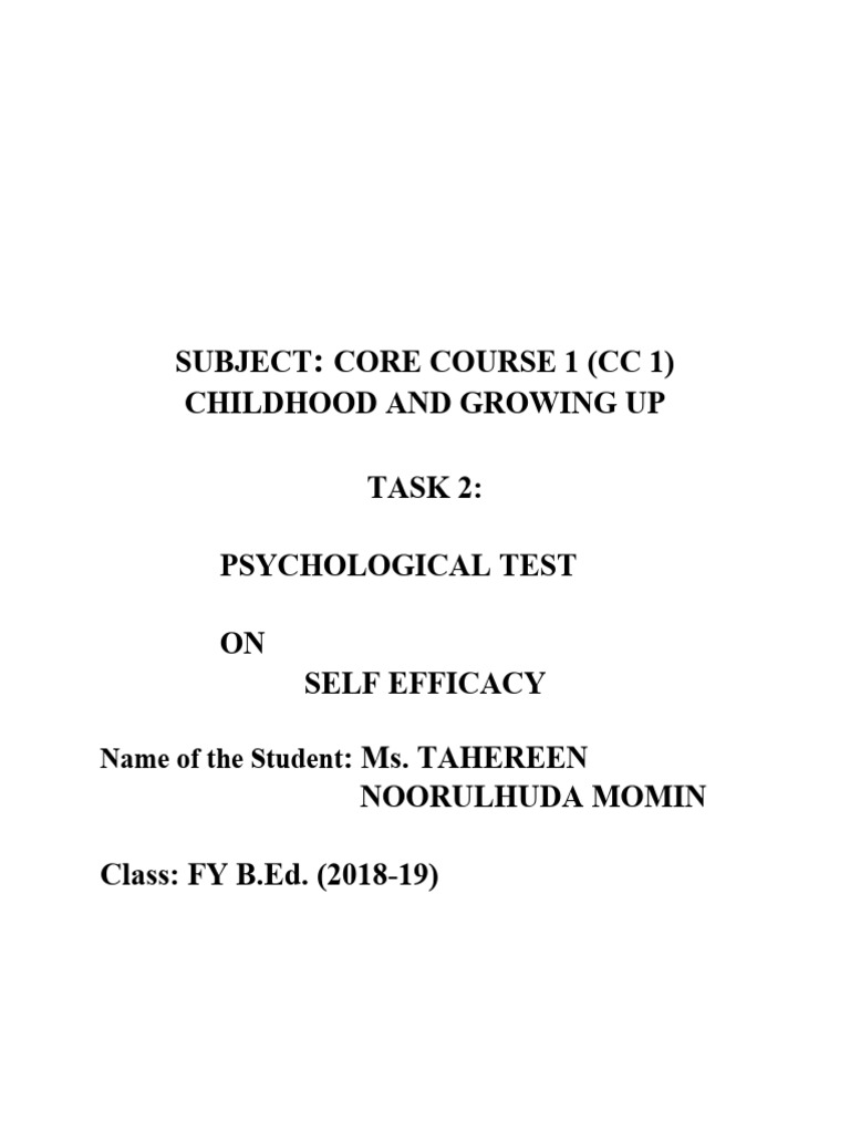 2. psychological test (1) | PDF | Self Efficacy | Psychological Testing