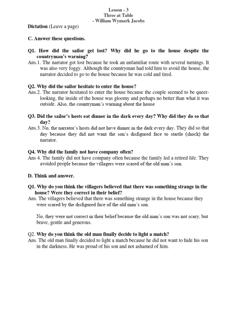 VII - Lesson-3 Three at Table | PDF