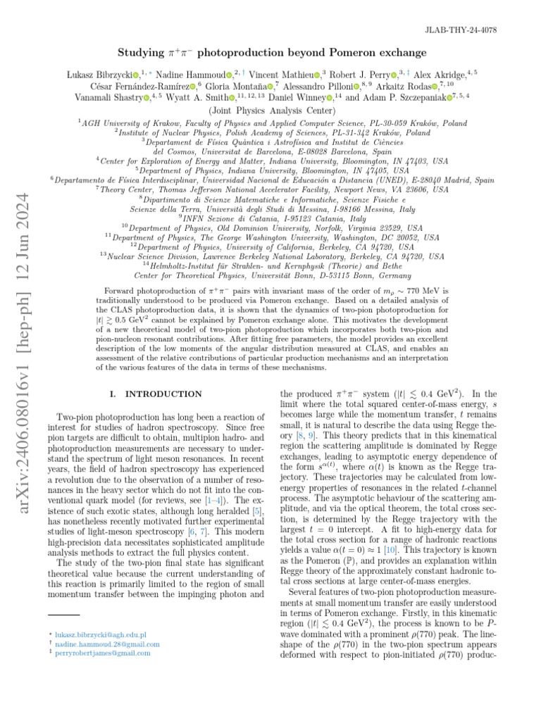 Bibrzycki 2024 | PDF | Cross Section (Physics) | Hadron